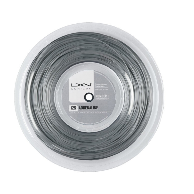Luxilon Adrenaline 125 Tennis Saite - 200m Rolle - Grau - Bespannung